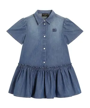 Dolce & Gabbana Ruffled Denim Shirt Dress