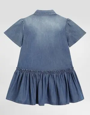 Dolce & Gabbana Ruffled Denim Shirt Dress