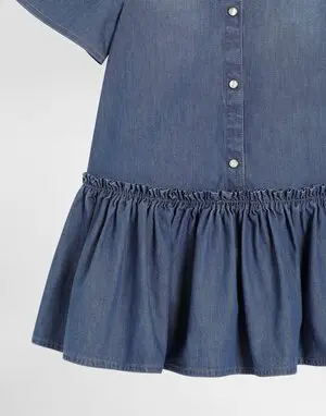 Dolce & Gabbana Ruffled Denim Shirt Dress