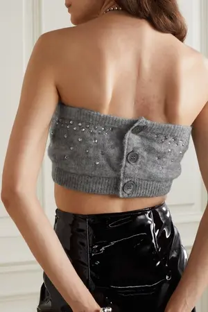 Alessandra Rich Embellished Knitted Tube Top
