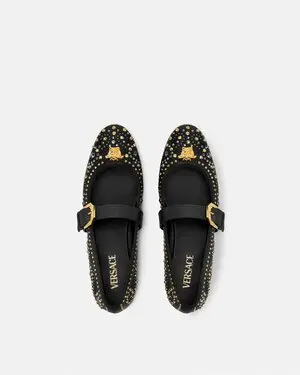 Versace La Medusa Studded Ballerinas