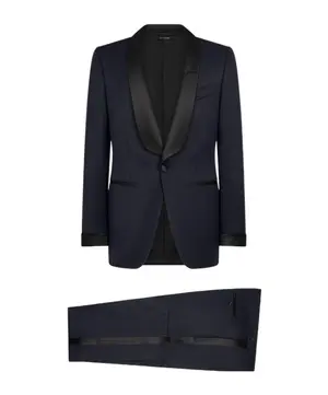 TOM FORD Shawl-collar Suit - Navy