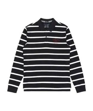 Emporio Armani Logo Stripe Polo Shirt - Black
