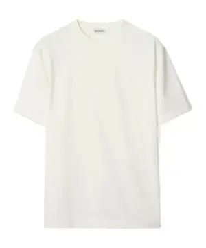 Burberry Equestrian Knight Detailed Crewneck T-shirt - Chalk