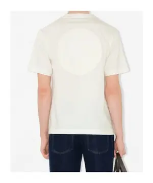 Burberry Equestrian Knight Detailed Crewneck T-shirt - Chalk