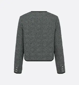 Dior Cropped Macrocannage Tweed Jacket - Black