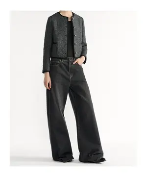 Dior Cropped Macrocannage Tweed Jacket - Black