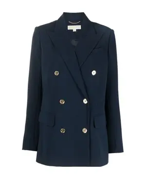 Michael Kors Double-breasted Peak Lapel Blazer - Black