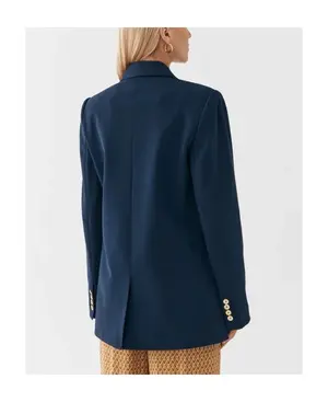 Michael Kors Double-breasted Peak Lapel Blazer - Black