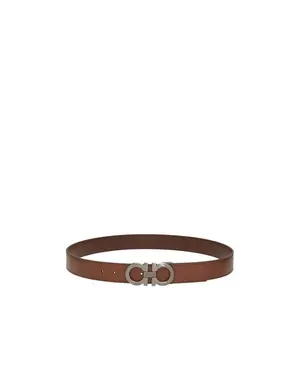 FERRAGAMO Gancini Reversible Belt - Brown