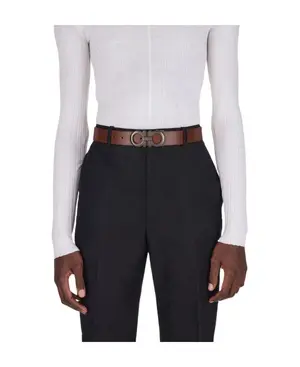FERRAGAMO Gancini Reversible Belt - Brown