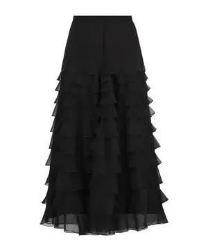 Dior Mid-length Ruffled Skirt - Black