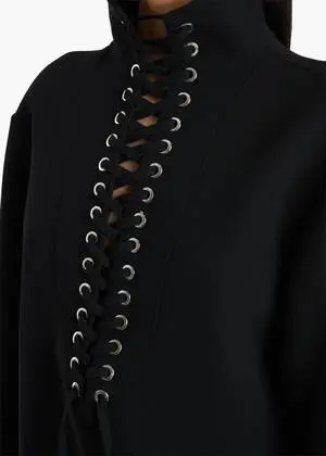 Khaite Lee Dress With High Collar And Eyelets