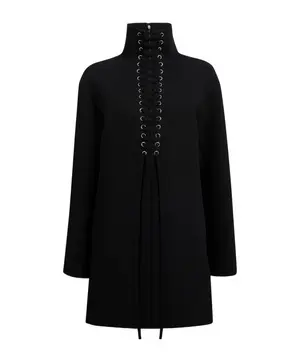 Khaite Lee Dress With High Collar And Eyelets