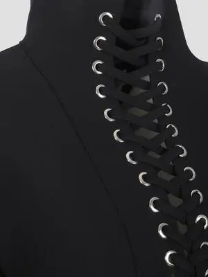 Khaite Lee Dress With High Collar And Eyelets