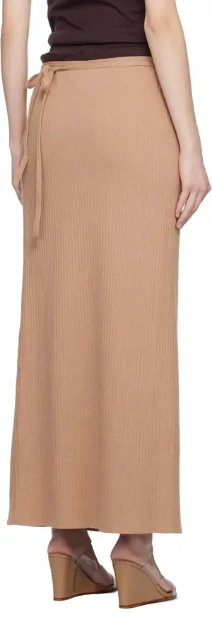 BASERANGE Ribbed Knit Maxi Skirt - Nude