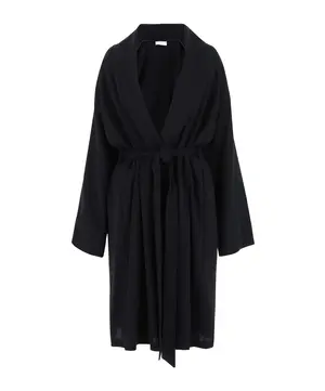 THE ROW Long Sleeve Coat - Black