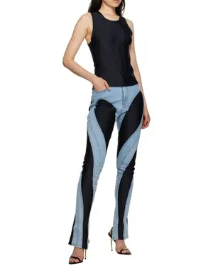 MUGLER Round Neck Sleeveless Top
