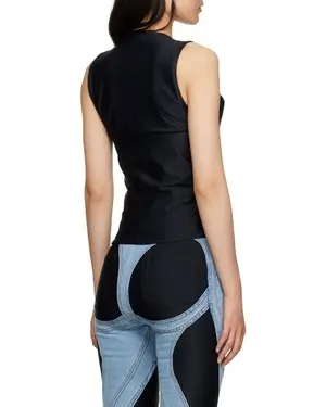 MUGLER Round Neck Sleeveless Top