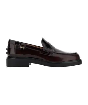TOD'S Logo Plaque Slip-on Loafers - Mosto