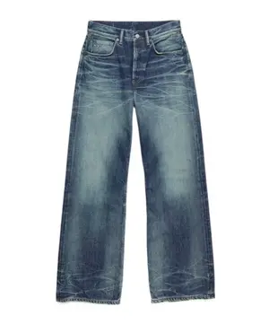 Acne Studios Logo Patch Straight Leg Jeans