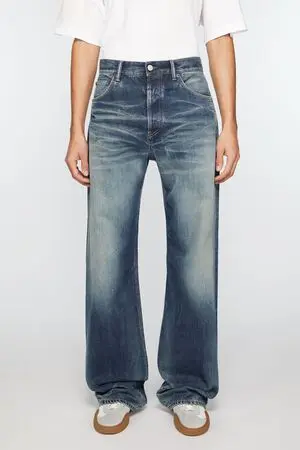 Acne Studios Logo Patch Straight Leg Jeans