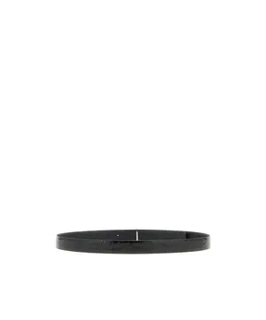 TOM FORD Reversible Python-print Leather Belt With Slim T Buckle - Black