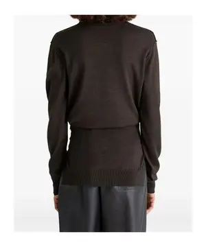 LEMAIRE Asymmetrical Belted Knit Top - Black