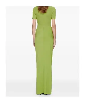 Christopher Esber High Neck Ruched Maxi Dress