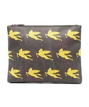 Etro Paisley Print Pegasus Clutch Bag - Black