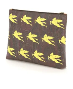 Etro Paisley Print Pegasus Clutch Bag - Black