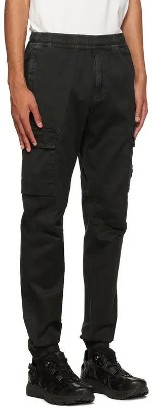 Stone Island Regular Tapered Fit Cargo Pants - Black