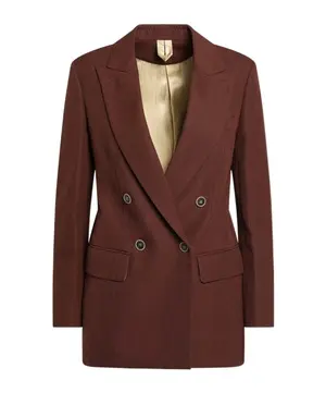 Max Mara Double-breasted Peak Lapel Jacket - Red