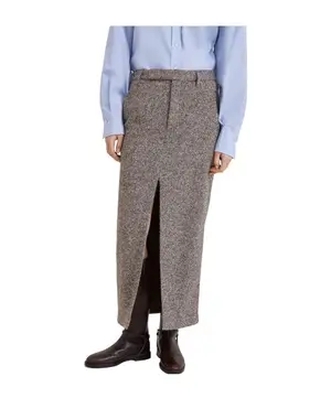 Brunello Cucinelli Diagonal Sartorial Pencil Skirt - Gray