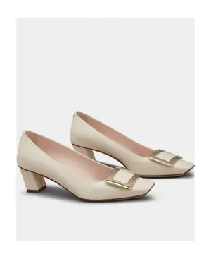 ROGER VIVIER Belle Vivier Buckle Pumps - Cream