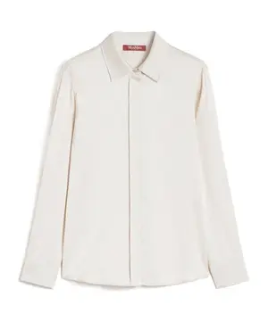 Max Mara Silk Long-sleeve Shirt - Beige
