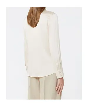 Max Mara Silk Long-sleeve Shirt - Beige
