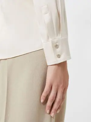 Max Mara Silk Long-sleeve Shirt - Beige