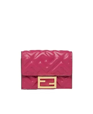 Fendi Fuchsia Nappa Leather Wallet - Red