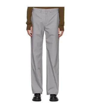 RIER Tailored Casual Pants With Belt Loops And Zippered Placket - Gray