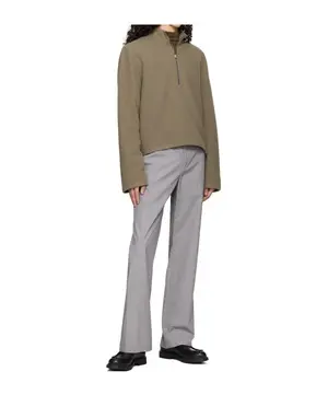 RIER Tailored Casual Pants With Belt Loops And Zippered Placket - Gray