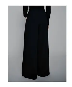 Marella Wide-fit Envers Satin Trousers - Black