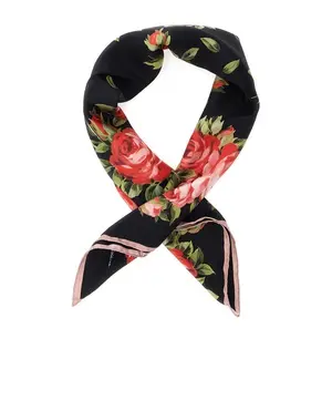 Dolce & Gabbana Dolce Gabbana Floral Printed Square Scarf - Multicolor