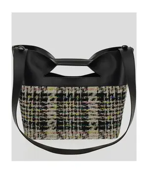 Alexander McQueen Logo Detailed Checked Tote Bag