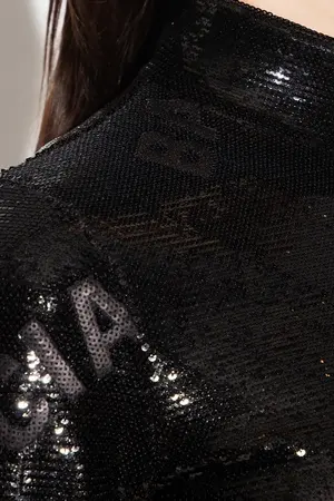 Balenciaga All-over Sequin-embellished Highneck Dress