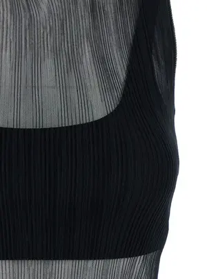Simkhai Layered Semi-sheer Tech Top - Black
