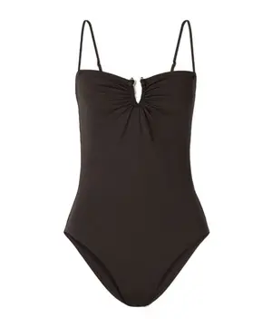 NILI LOTAN Halter One-piece Swimsuit - Brown