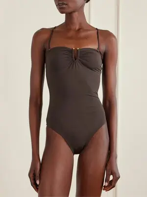 NILI LOTAN Halter One-piece Swimsuit
