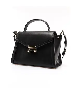 Michael Kors Leather Handbag With Push Lock Closure