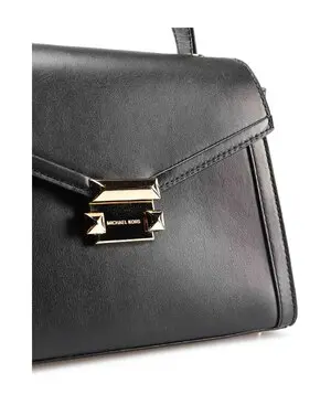 Michael Kors Leather Handbag With Push Lock Closure